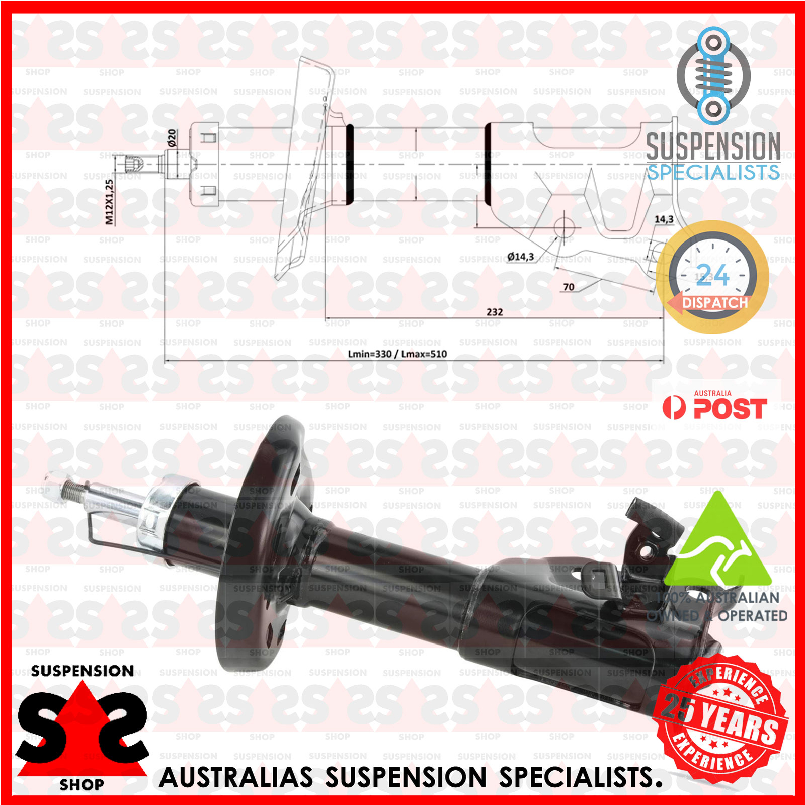 Front Axle Right Shock Absorber Suit HONDA Civic Viii Hatchback (Fn, Fk ...