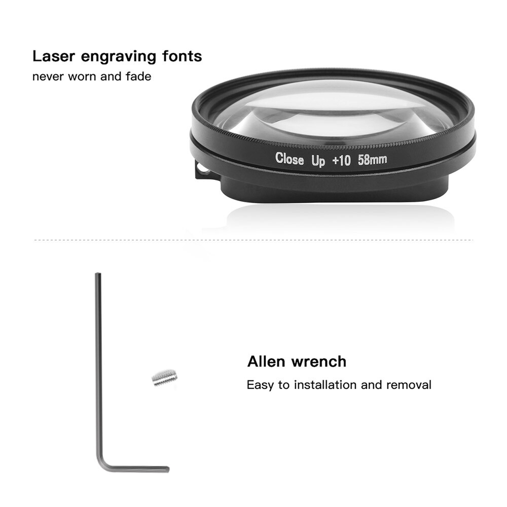58mm Macro Lens 10x Magnification Close Up Lens for Gopro 7 Black 6 5 ...