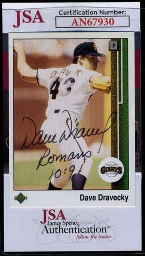 Dave Dravecky JSA Coa Signed 1989 Upper Deck Autograph | eBay