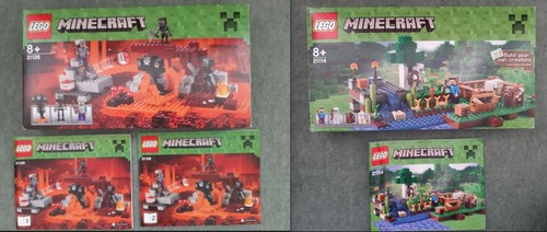 2 SETS LEGO MINECRAFT 21114 THE FARM 21126 THE WITHER STEVE SKELETON ...