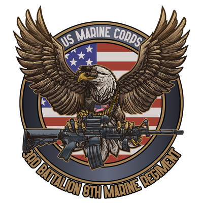 3rd Bn 8th Marines 3/8 USMC Command Marine Corps Licensed 5 Inch Decal ...
