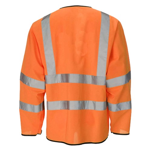 HI VIS LONG SLEEVE ORANGE VEST, WORKWEAR, SAFETY, PPE HI VISIBILITY ...