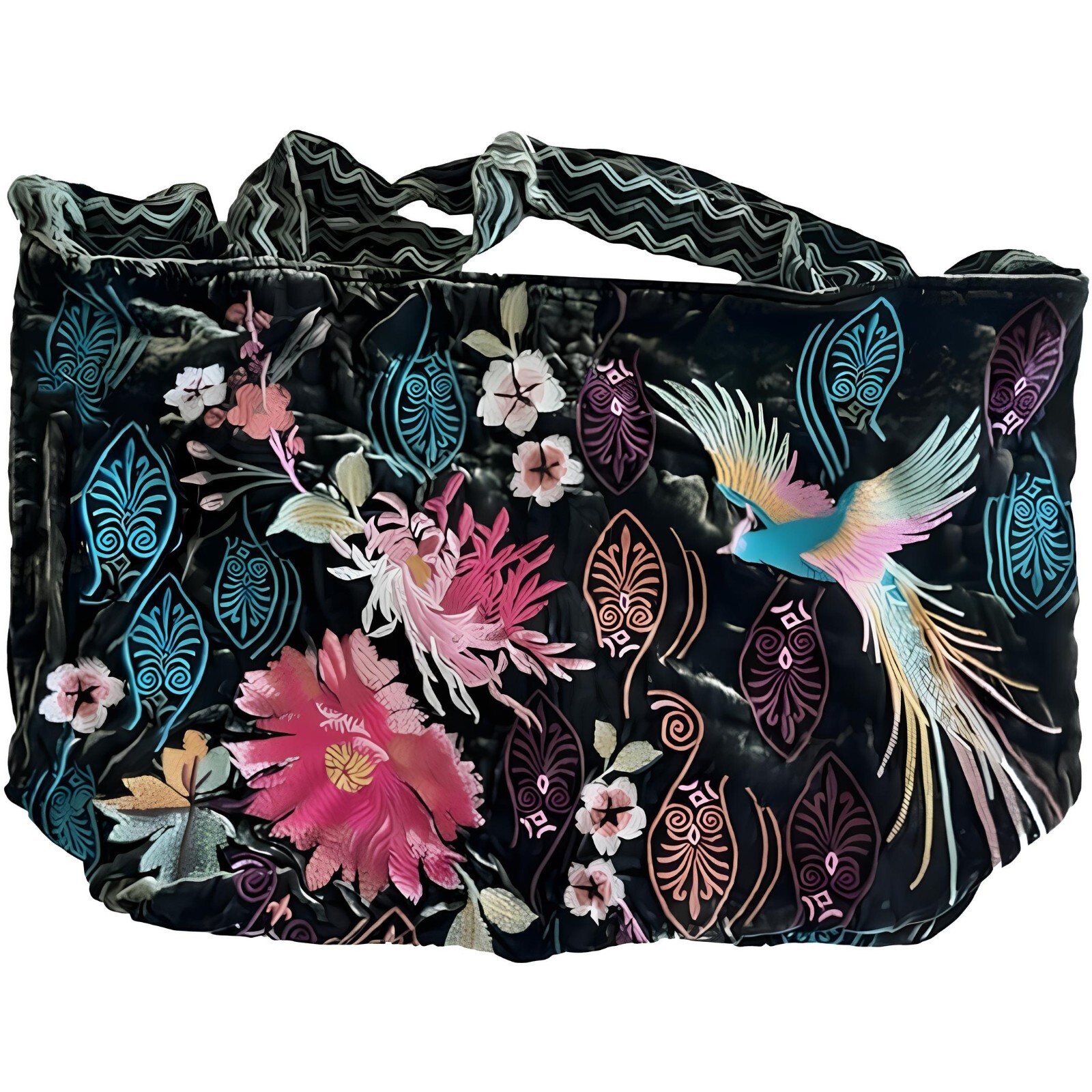 Johnny Was Ashira Velvet Tote Bag Tiger Eye Brown Floral Shoulder Bag ...