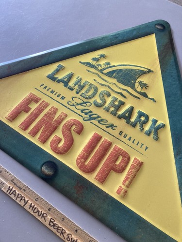 🔥 NOS Landshark “ Fins Up” Margaritaville Metal beer Tin Bar Mancave ...