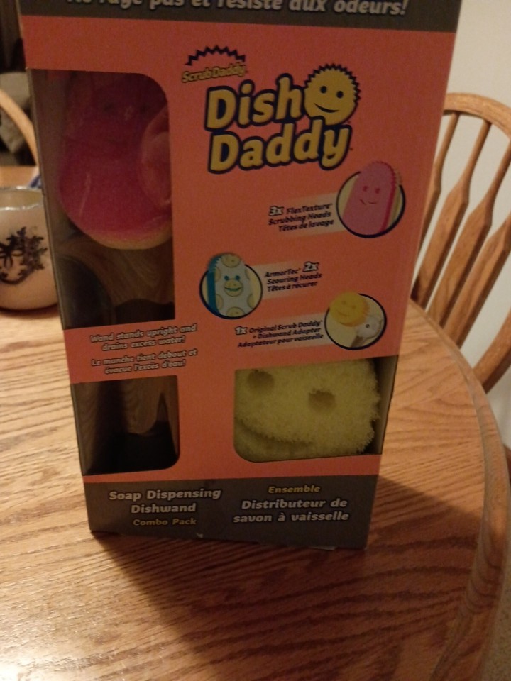 Scrub Daddy Dish Daddy, Soap Dispensing Dish Wand Sponge Combo Pack ...