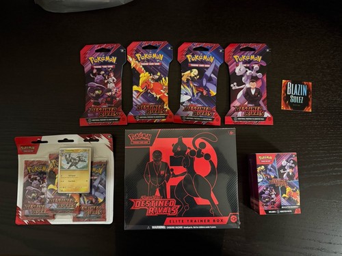 Pokemon Destined Rivals ETB Booster Bundle 3-Pack Blister And 4 Pack ...
