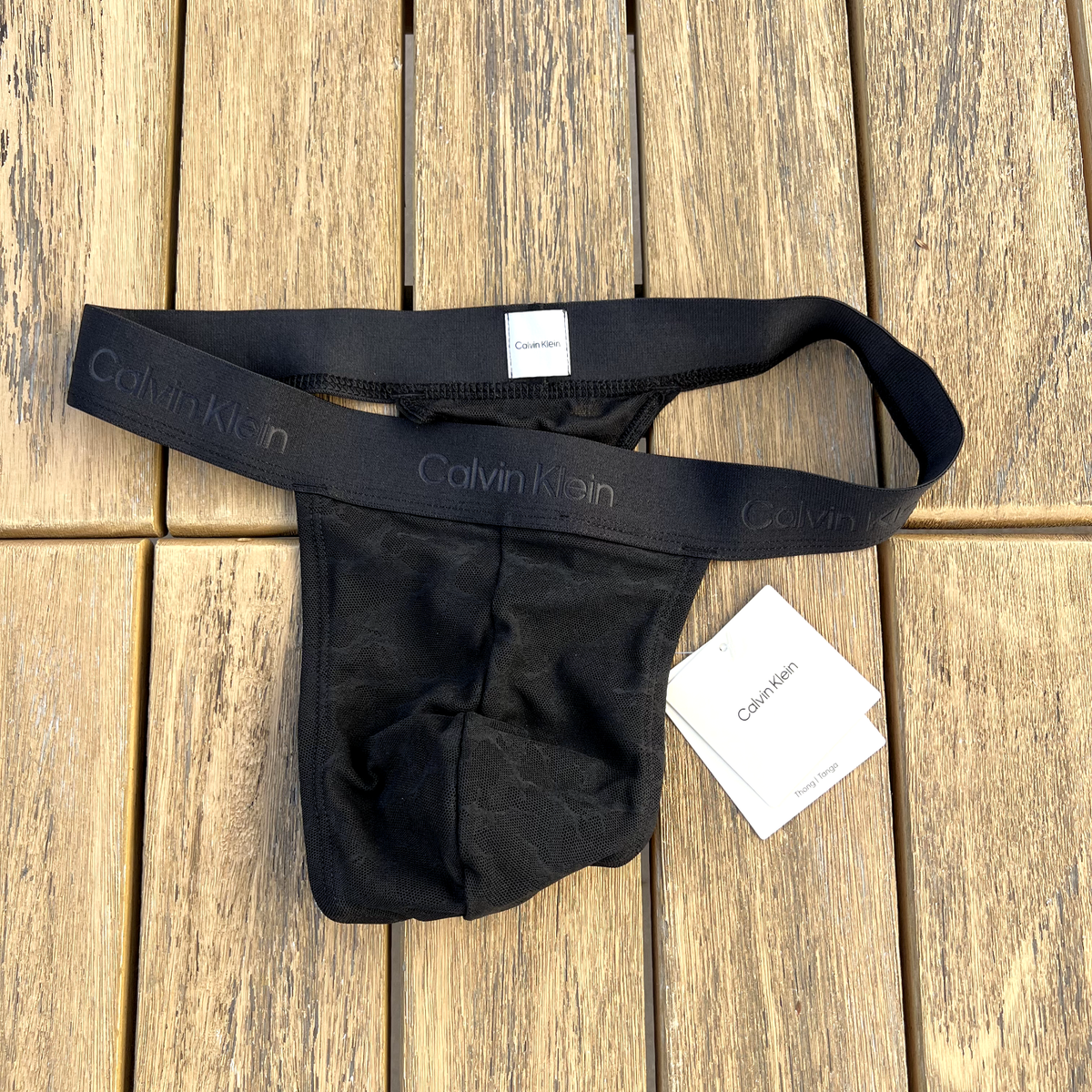 Black Calvin Klein Thongs