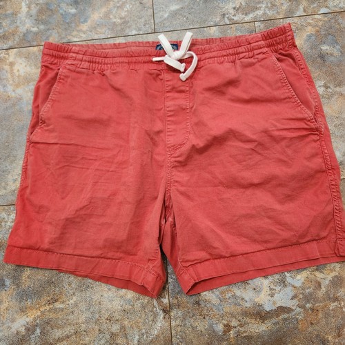 J Crew Dock Shorts Men's L Coral Red 6" Drawstring Chino Elastic Waist ...