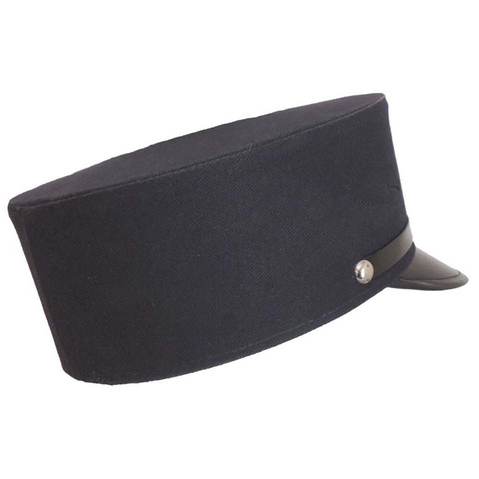 Adult Navy Blue Engineer Train Conductor Hat Cap With Black Vinyl Brim ...