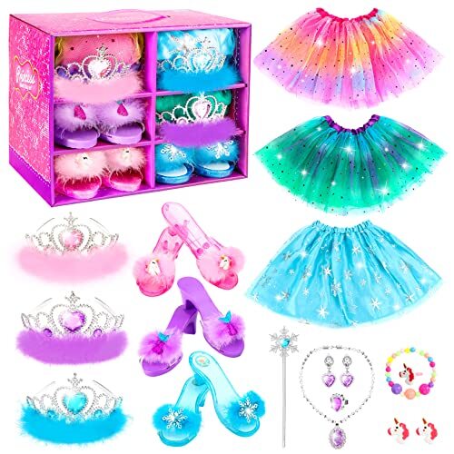 Princess Dress Up Shoes Set for Toddler Jewelry Boutique Kit, 3 Themes ...