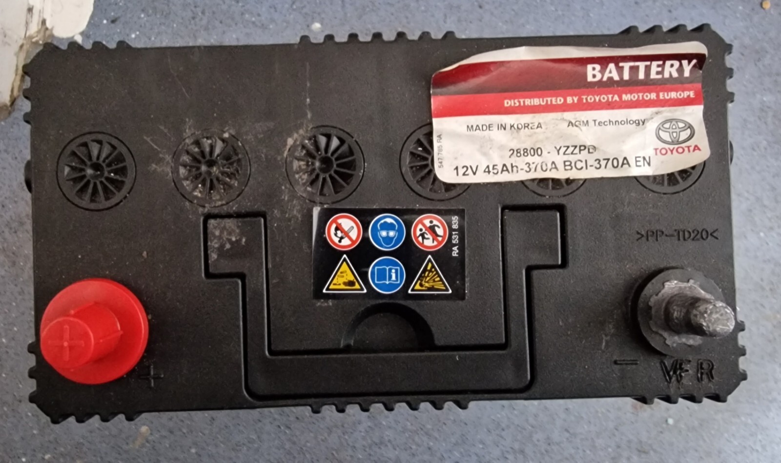Used GENUINE TOYOTA 12V BATTERY 45AH S46B24 OEM PART 28800-YZZPD | eBay UK