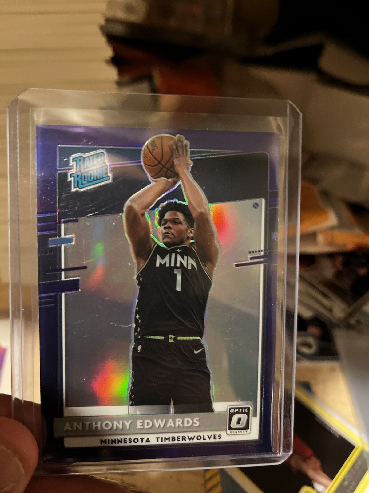 2020-21 Donruss Optic Anthony Edwards 151 Purple Holo Rookie ...