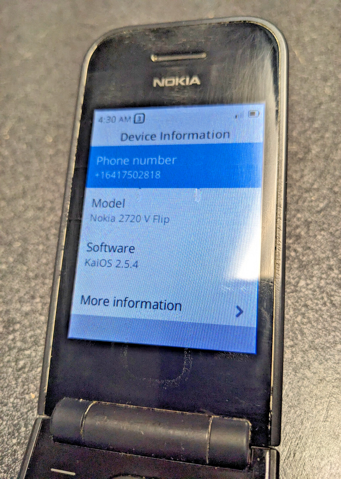 Nokia 2720 V Flip TA-1295 Verizon Wireless 4G LTE KaiOS 4GB Smartphone ...