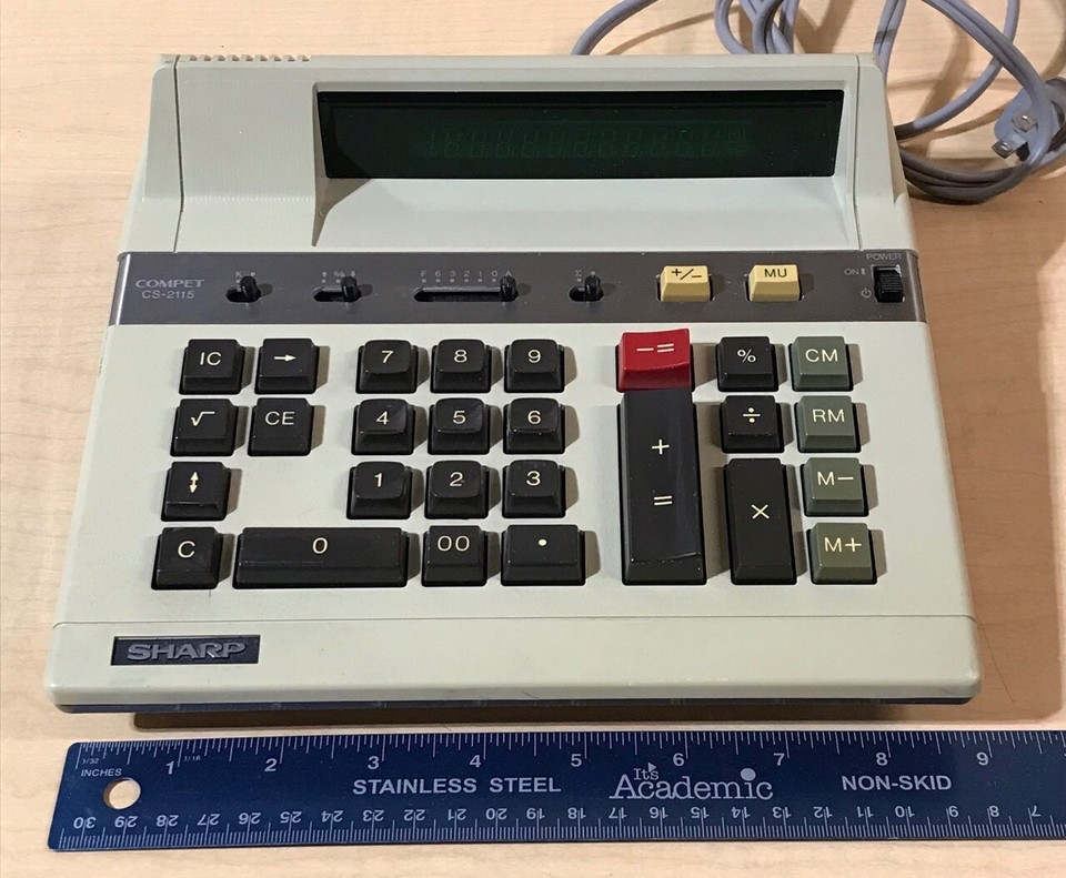 Vintage WORKING SHARP Compet CS-2115. 10 Digit Display Desktop ...