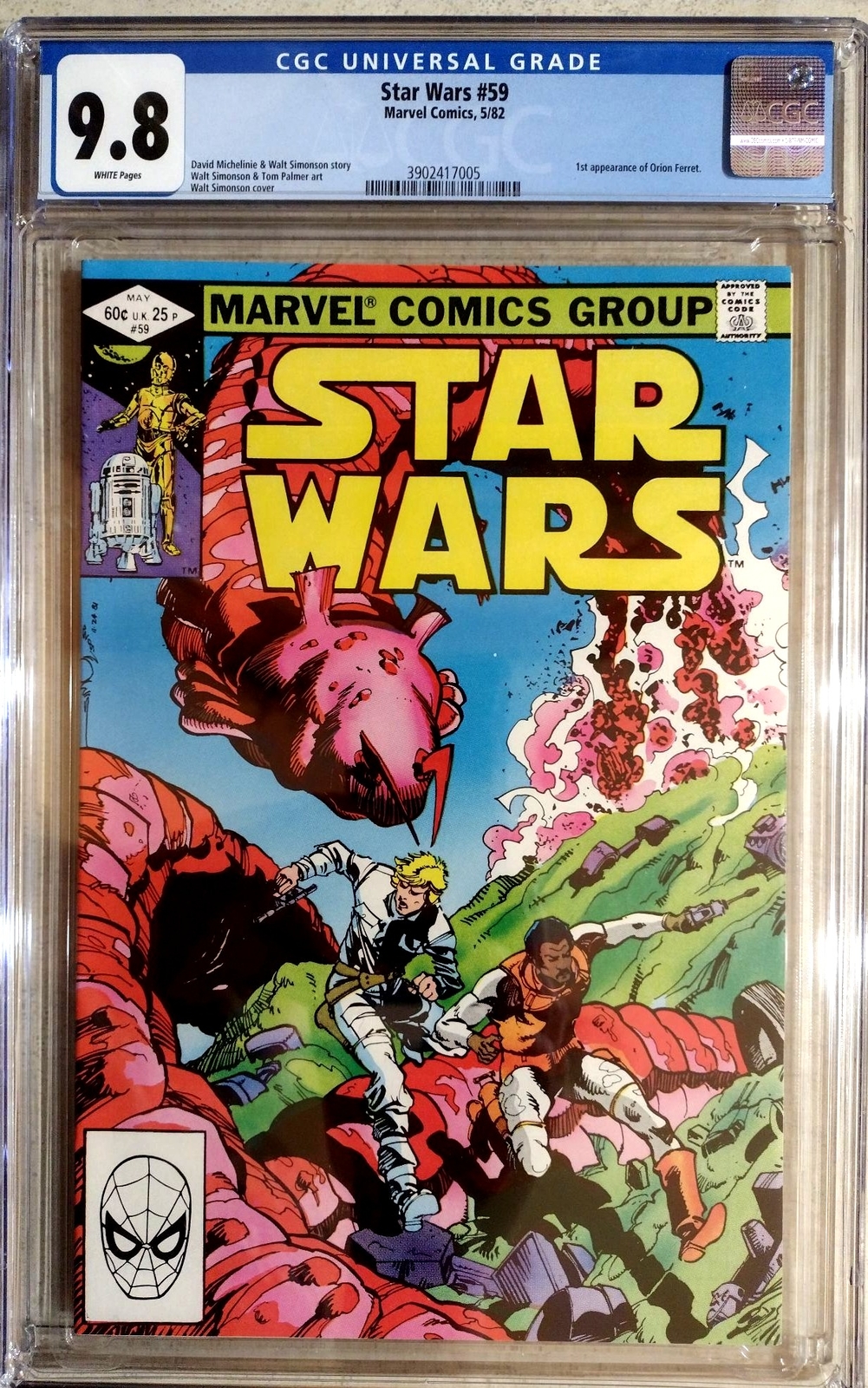 STAR WARS 59 CGC 9.8 1ST APPEARANCE OF ORION FERRET 1982 MARVEL WHITE ...