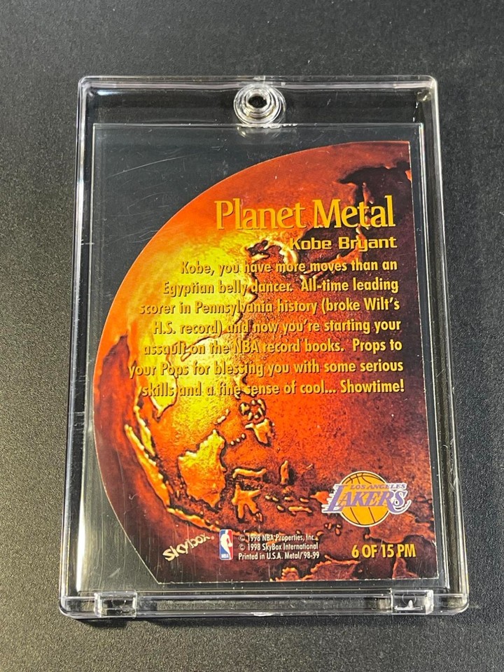 KOBE BRYANT 1998 SKYBOX METAL UNIVERSE #PM6 PLANET METAL HOLOFOIL DIE CUT INSERT | eBay