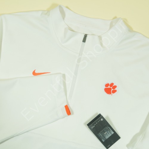 Nike Clemson Tigers Jacket Mens 3XL White Performance On Field Pullover ...