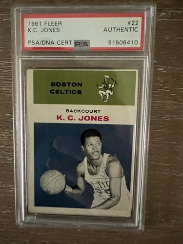 1961 Fleer KC Jones Autograph #22 Hall Of Game HOF Boston Celtics ...