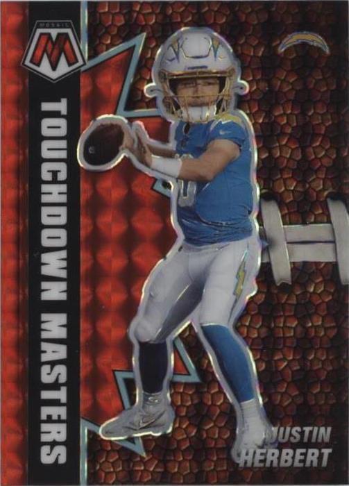 2021 Panini Mosaic - Touchdown Masters Justin Herbert #TM-16 Red Mosaic ...