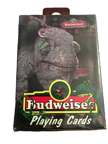 Vintage 1998 Budweiser Beer Playing Cards Louie The Lizard Sealed NOS Man Cave | eBay