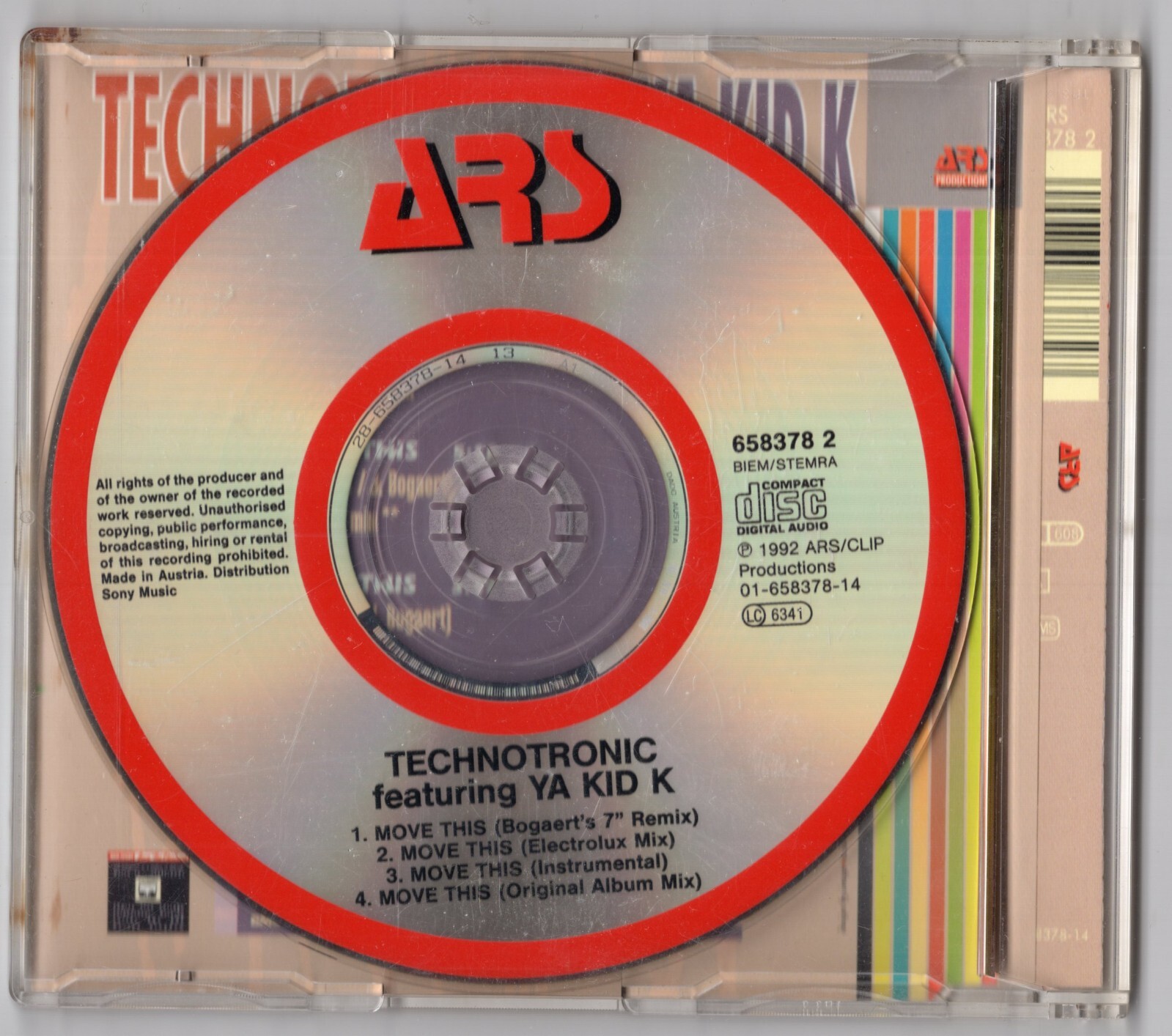 Technotronic feat. Ya Kid K Maxi-CD MOVE THIS 1992 ARS 4-trck Electro ...
