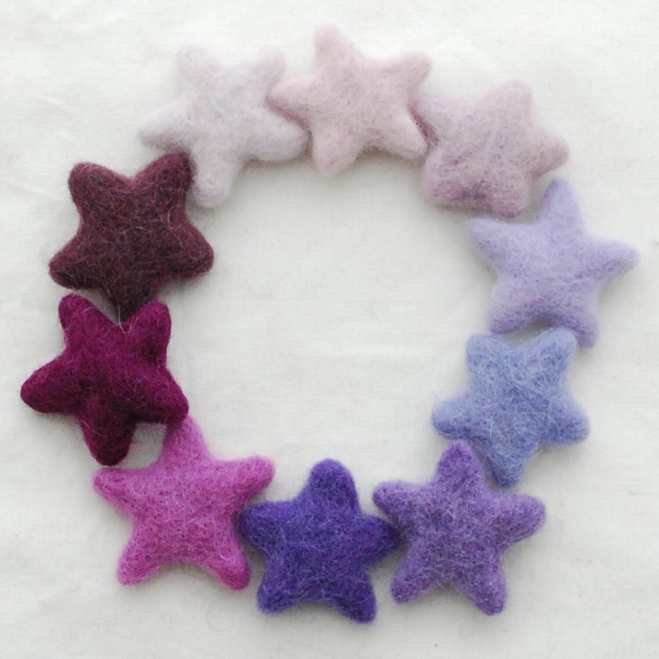 100% Wool Felt Stars - Handmade - Felted Stars - Assorted Colours | eBay