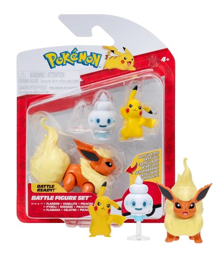 Pokemon Battle Ready! Pikachu Vanillite Flareon Battle Figure Set NIP ...