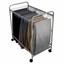 Silver Metal Rolling Pant Trouser Trolley Cart Organizer Clothes Hanger ...