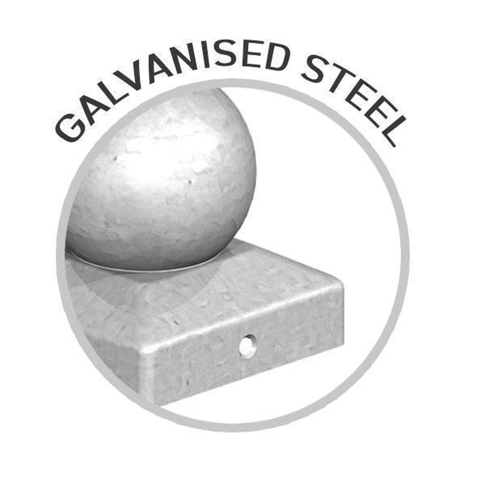 Metal Fence Post Caps Galvanised Round Ball Finial Style Metal Post ...