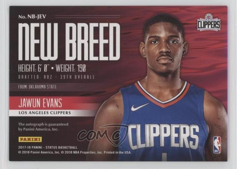 2017-18 Panini Status New Breed Jawun Evans #NB-JEV Rookie Auto RC | eBay