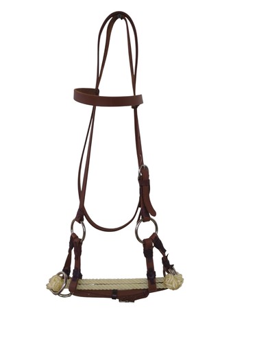 HR Saddlery Leather Western Side Pull Bridle Premium Bitless Training ...