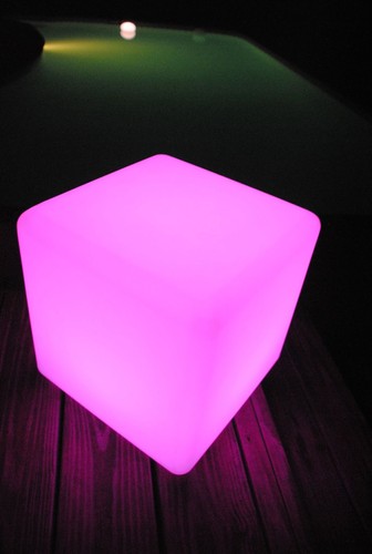 Changing color RGB Led Cube/ stools or side table wireless- new | eBay