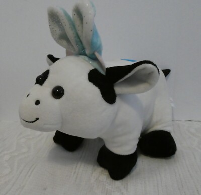 Hugfun International Black and White Plush Cow Coin Bank Wearing Bunny ...