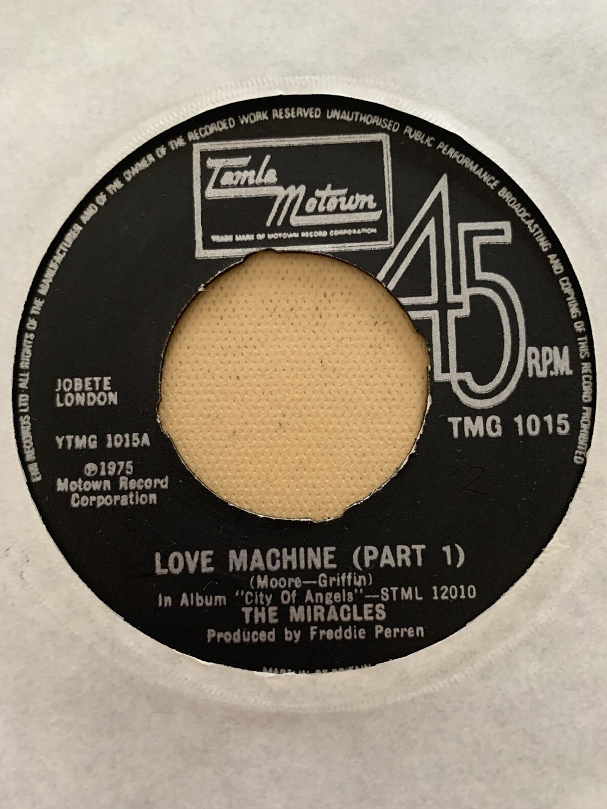 THE MIRACLES - LOVE MACHINE ( PART 1 & 2 ) -1975 - TMG 1015 Jukebox | eBay
