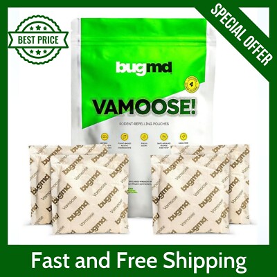BugMD Vamoose - Rodent Pouches (4 Pack), Plant-Powered Rat.. 1 Pack, 4 ...