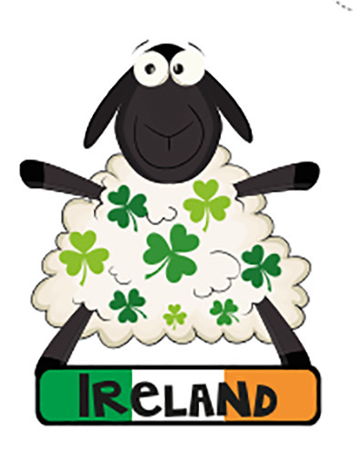 Irish Sheep Tricolour Shamrocks Ireland Embroidered Iron On Sew On ...