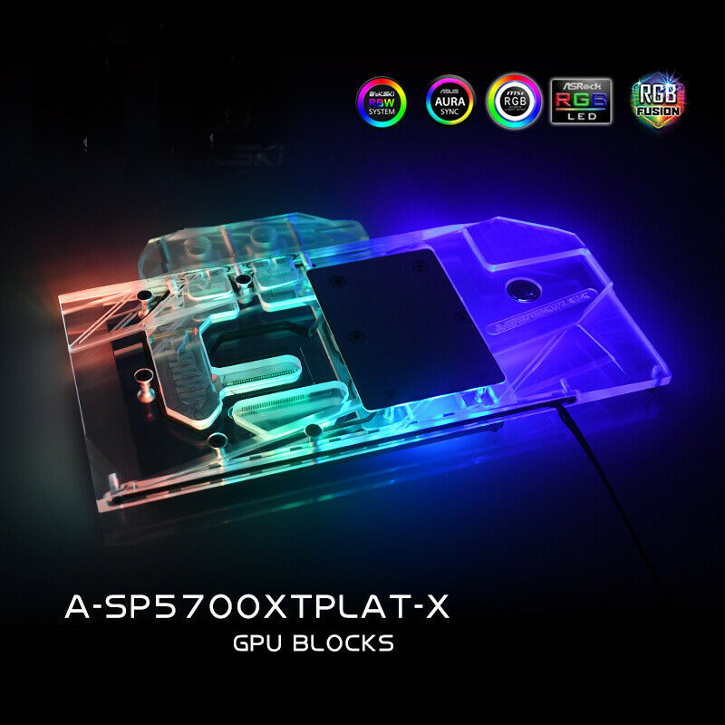 A-SP5700XTPLAT-X GPU Water Block for Sapphire RX 5700 XT Nitro+ RGB ...