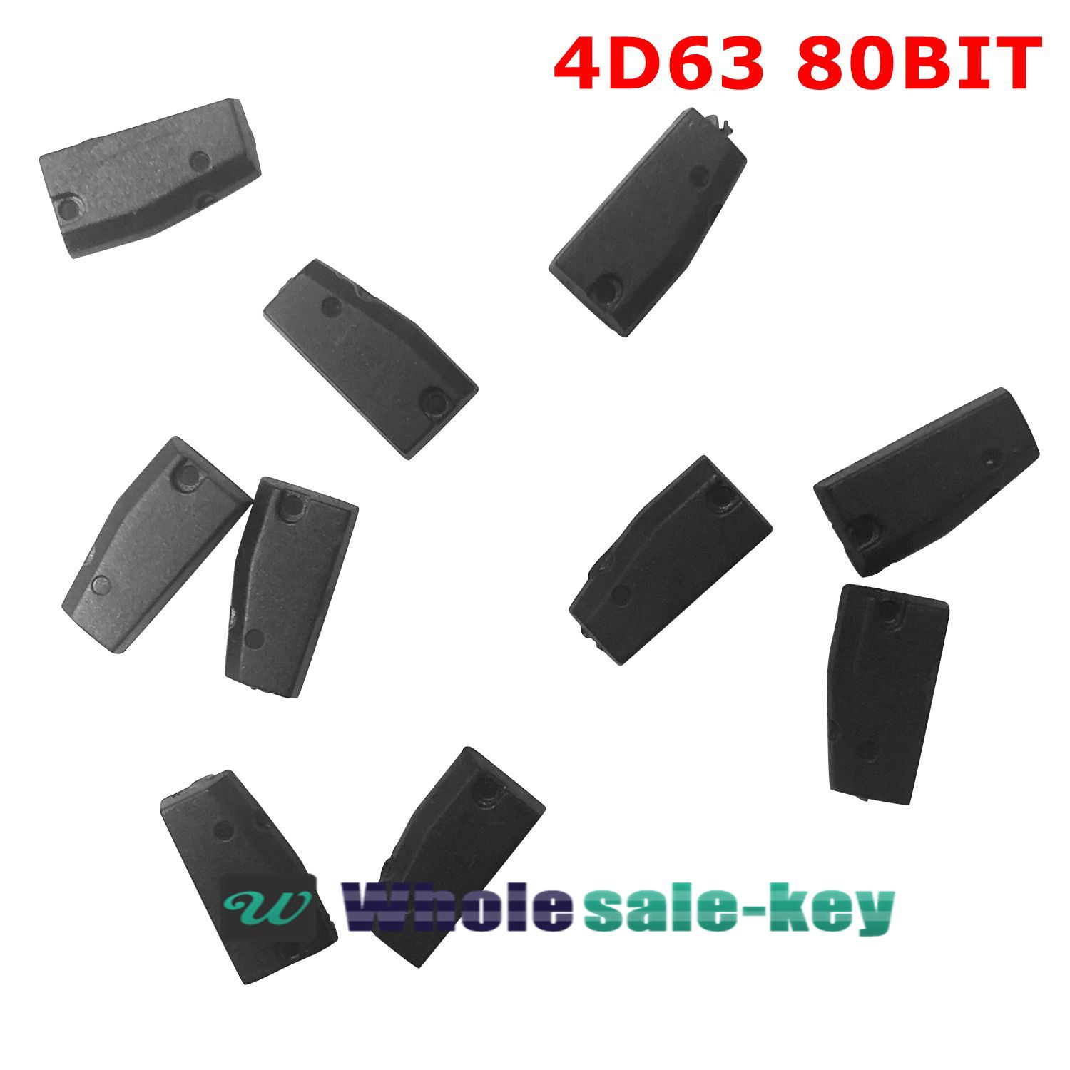 LOT OF 10 4D63 80 Bit Chip for Ford Mazda ID4D63 CARBON VIRGIN ...