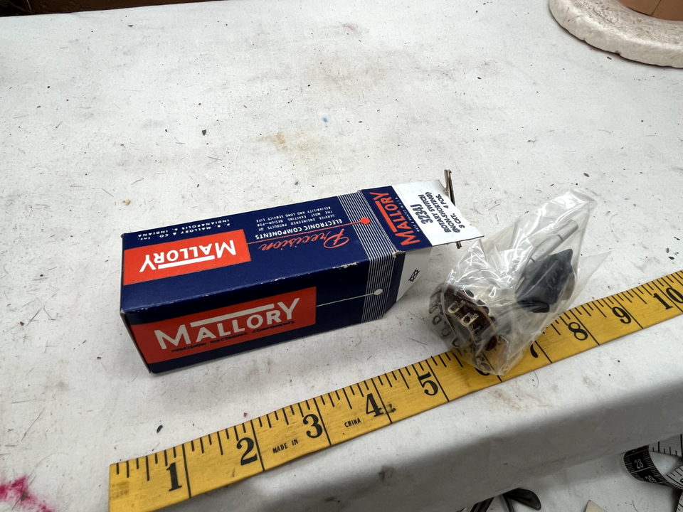 vintage mallory 3234j rotary switch non-shorting 3 circut 4 pos ...
