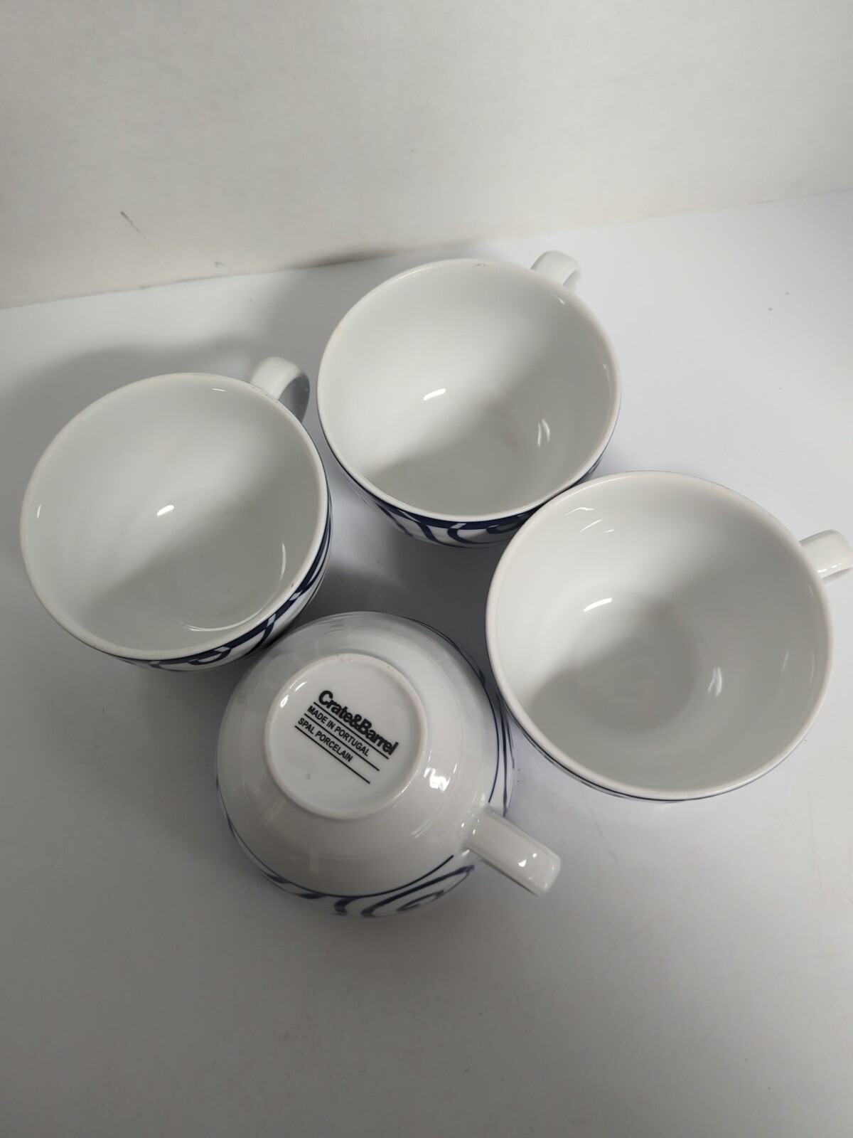 Crate Barrel Porcelain Cups Tea Coffee Spal Portugal Large 4 " Wide | eBay