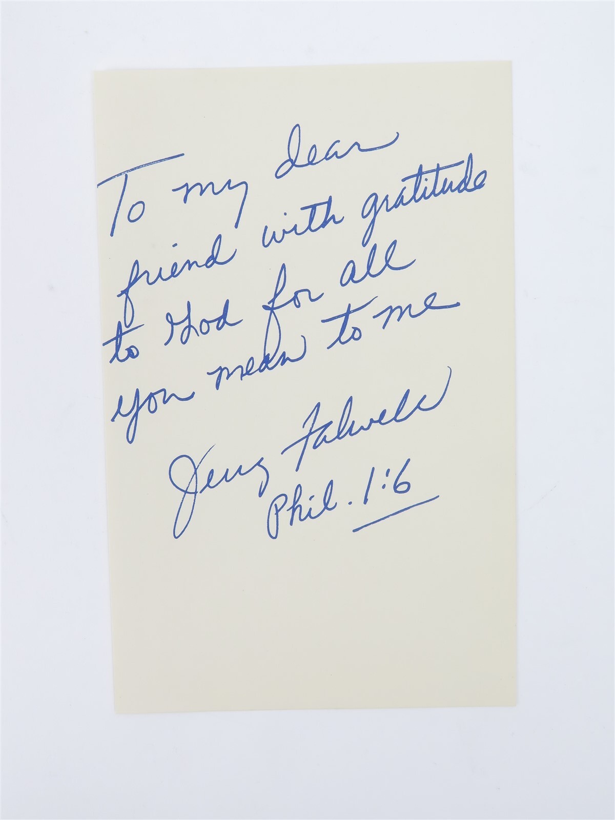 Jerry Falwell Moral Majority & Liberty University Founder Signed Sheet ...