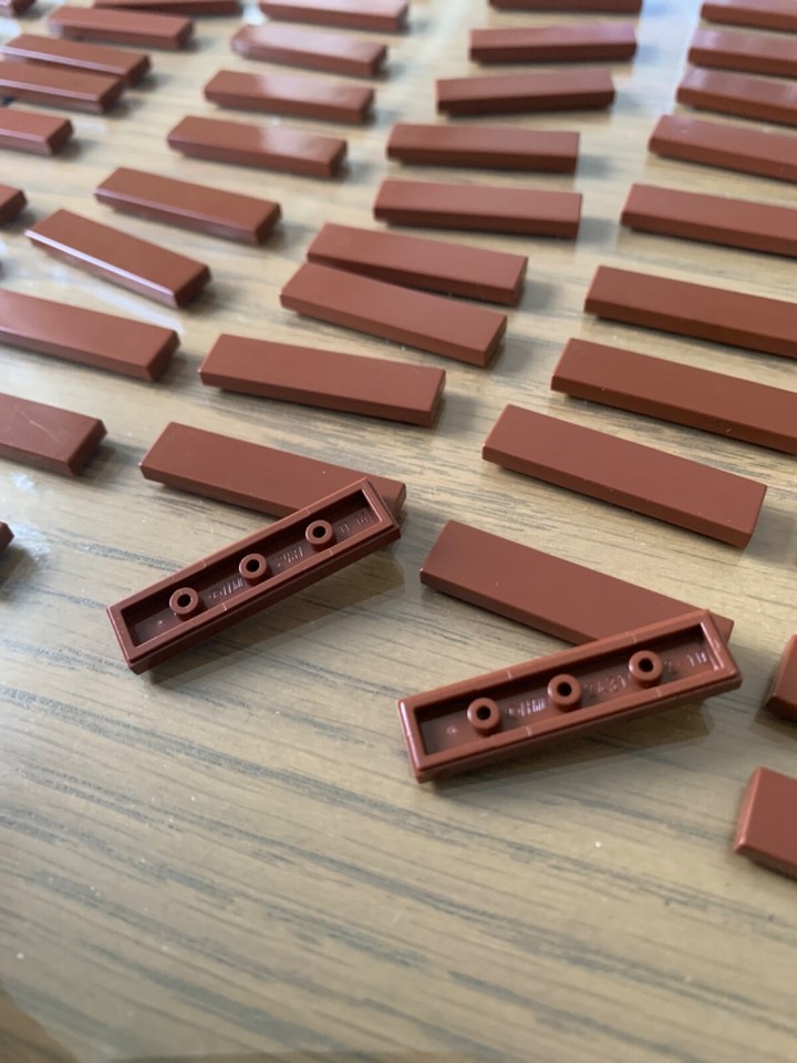 Lego Bricks Parts 36 x Brown 1x4 Tile Flat Thin Studless Plate 243126 ...