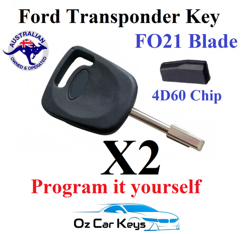 2 Transponder keys for Ford Falcon Fairmont BA AU2 AU3 Fiesta Focus XR6 ...