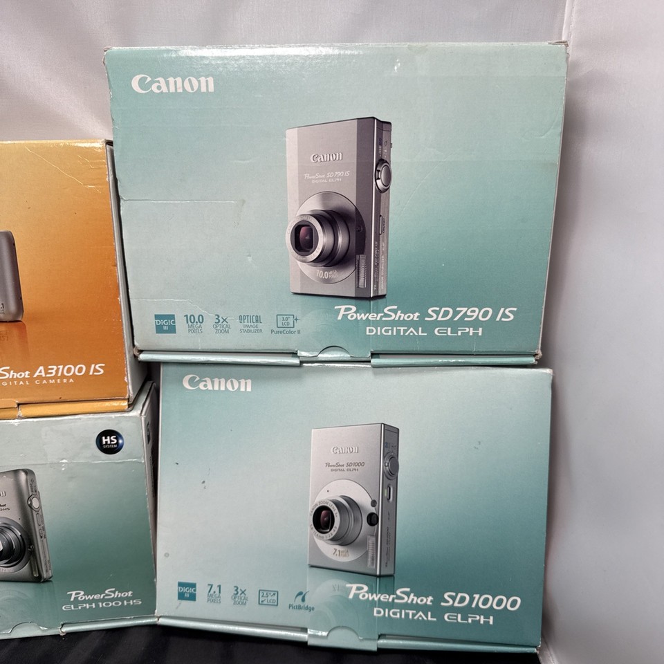 Canon Digital Camera PowerShot A3100 IS ELPH 100 HS SD790 IS SD1000 BOX ...