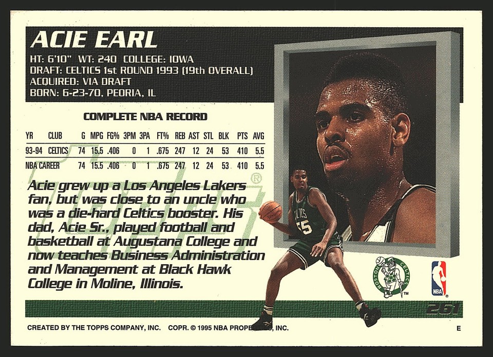 1994-95 Topps #261 Acie Earl Spectralight | eBay