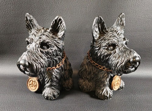 Scottish Terrier Club 1885 SCOTTIE BOOKENDS Collar Tag Scotty Dog Black ...