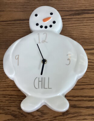Rae Dunn By Magenta Snowman “Chill” Clock-Non-Working | eBay