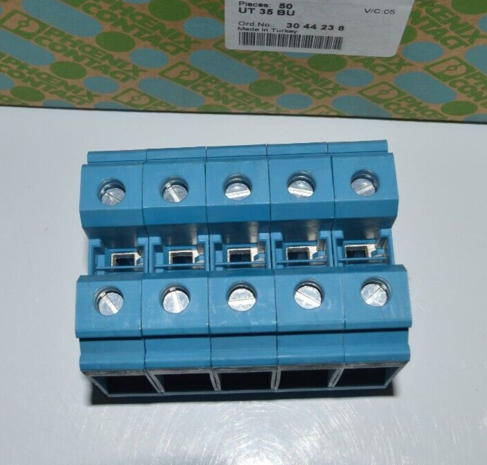 5 (Five) Phoenix Contact UT 35 UT35 BU DIN Rail Terminal Blocks Brand ...