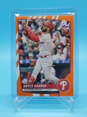 2023 Topps Big League Baseball Bryce Harper #3 Electric Orange Parallel ...