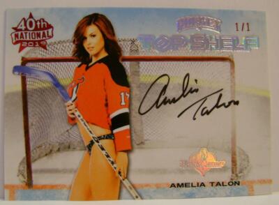 AMELIA TALON AUTO 1/1 RED HOCKEY TOP SHELF 2014 BENCHWARMER 40TH ...